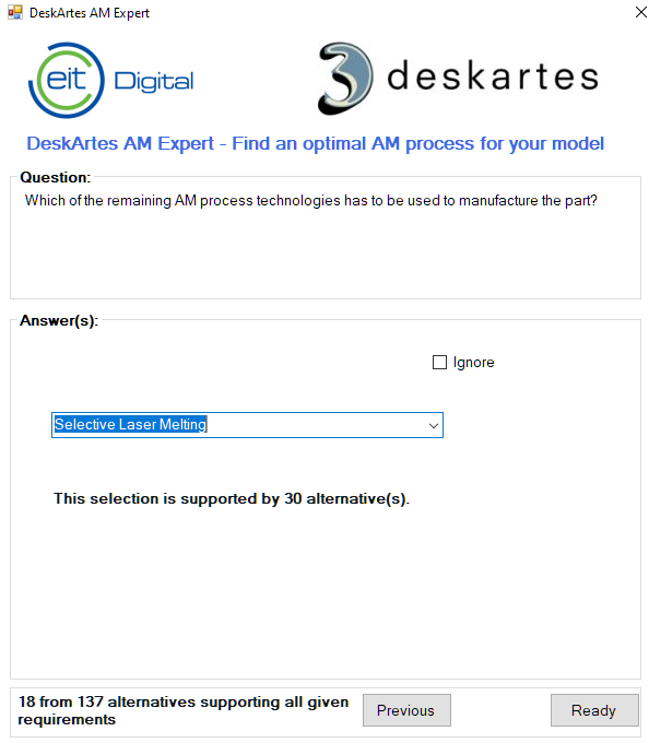 DeskArtes AM Expert - automatic Additive Manufacturing process selection